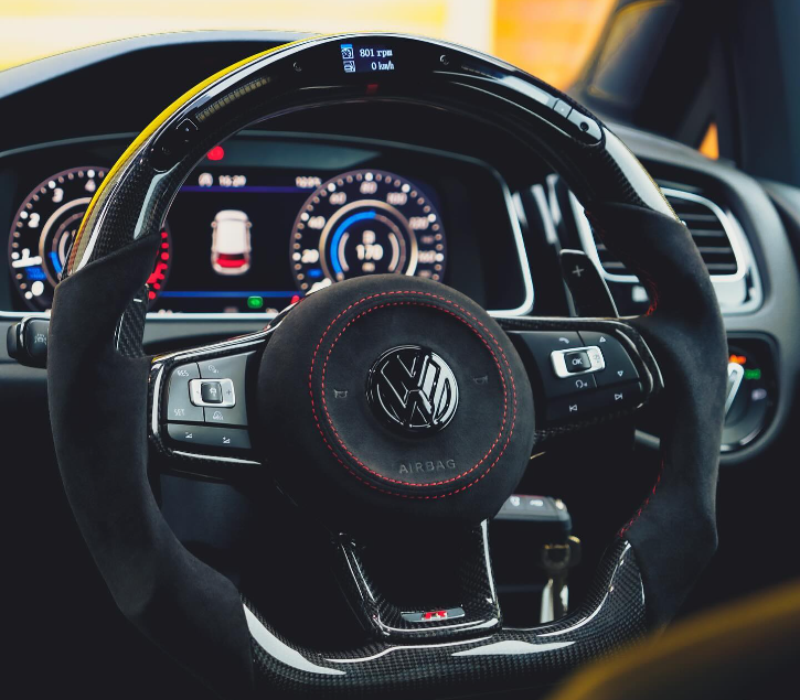 VW Golf MK7 MK7.5 Carbon Fibre Steering Wheel with LED F1 Race Display ...